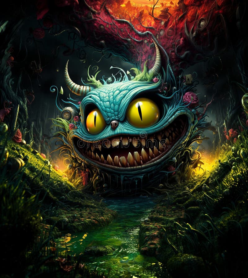 The Evil Monster is Smiling and Posing for the Camera in the Woods ...