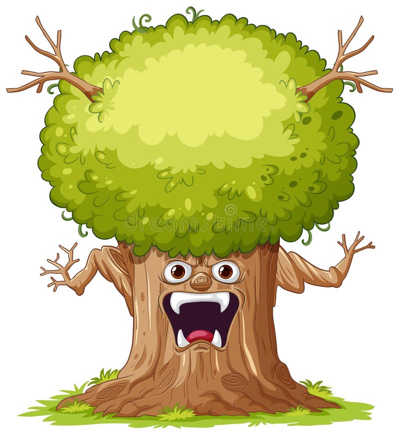 An Evil Monster Tree Cartoon Stock Vector - Illustration of vector ...