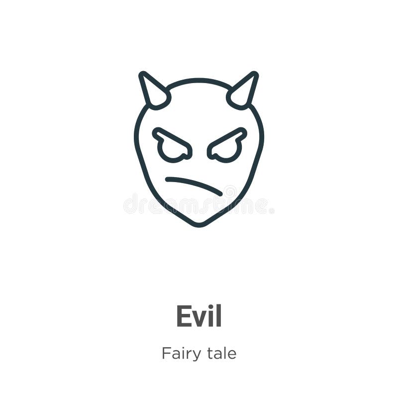 Evil Outline Vector Icon. Thin Line Black Evil Icon, Flat Vector Simple ...