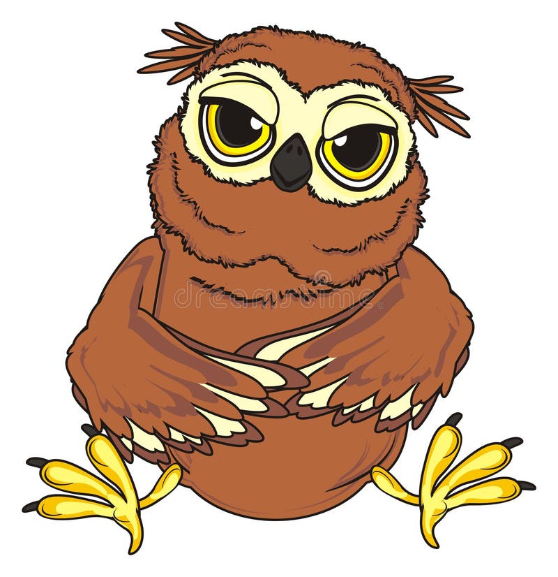 Evil owl sit stock illustration. Illustration of claws - 89042937