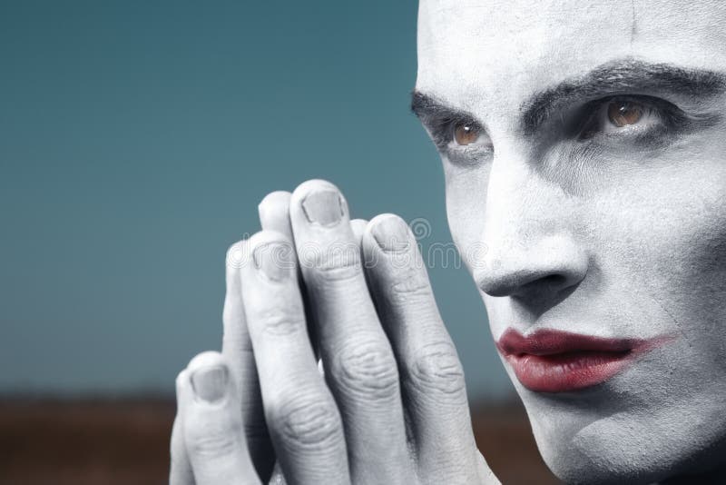 Evil prayer stock image. Image of headshot, horizontal - 15989119