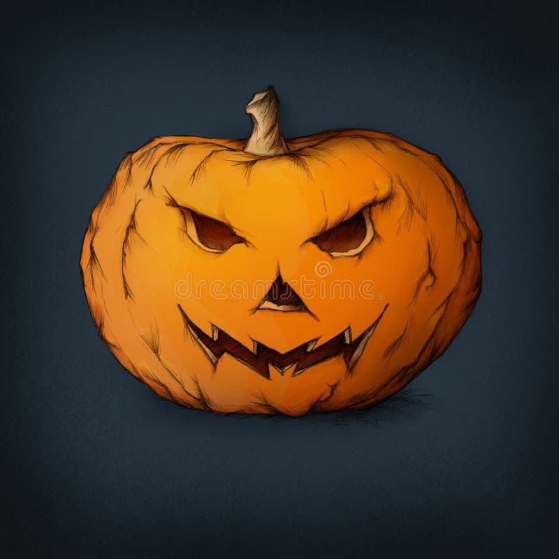 Evil pumpkin stock illustration. Illustration of helloween - 43454999