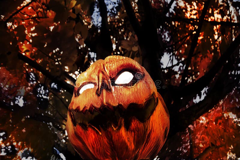 Evil Pumpkin - Jack O Lantern Stock Image - Image of flame, halloween ...