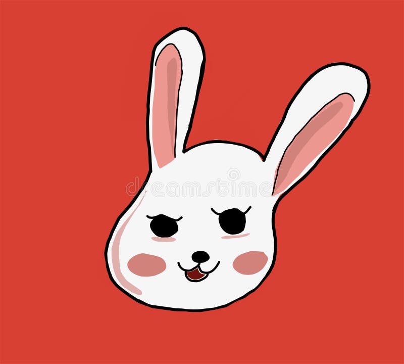 Evil rabbit head icon stock vector. Illustration of design - 340165713