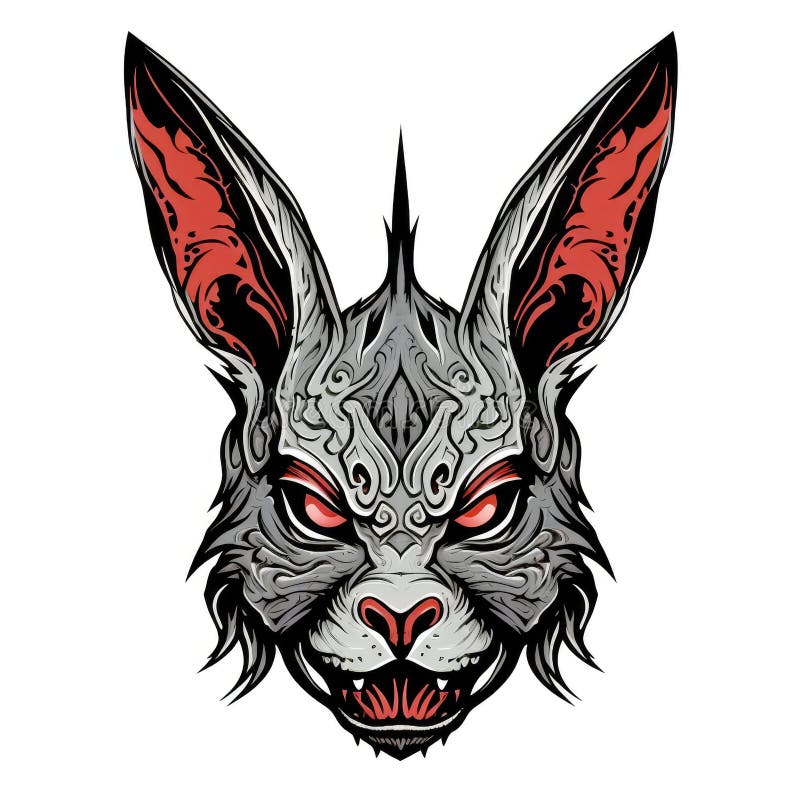 Evil Rabbit. Portrait of a Rabbit Devil Stock Illustration ...