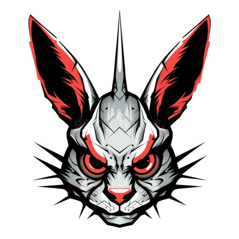 Evil Rabbit. Portrait of a Rabbit Devil Stock Illustration ...
