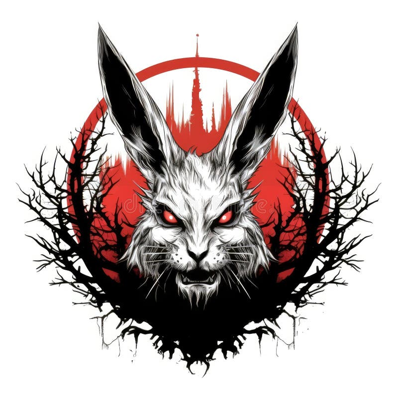 Evil Rabbit. Portrait of a Rabbit Devil Stock Illustration ...