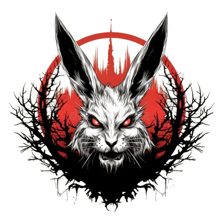 Evil Rabbit. Portrait of a Rabbit Devil Stock Illustration ...