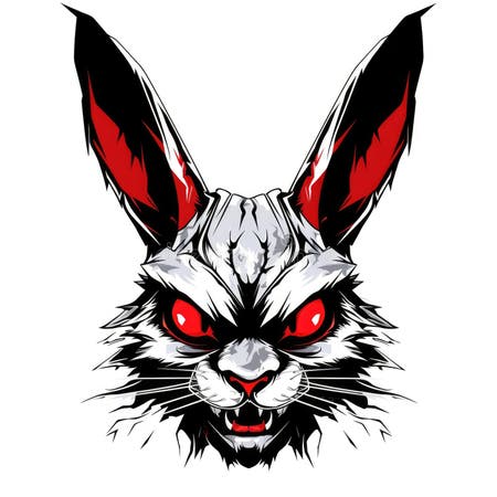 Evil Rabbit. Portrait of a Rabbit Devil Stock Illustration ...