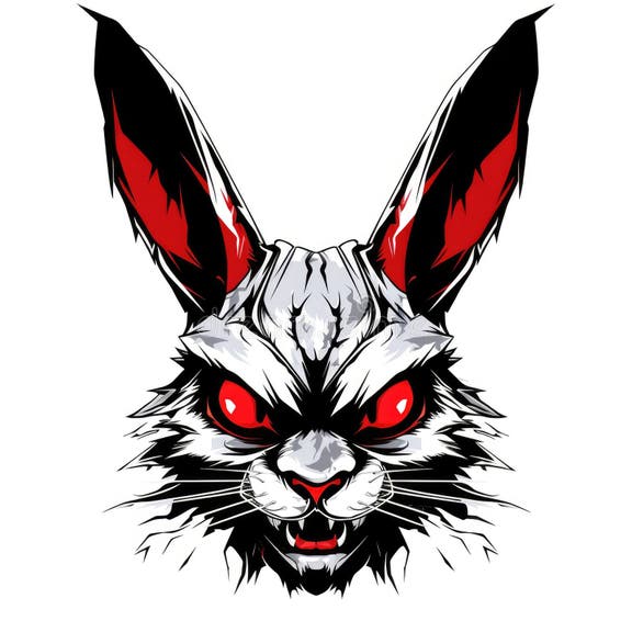 Evil Rabbit. Portrait of a Rabbit Devil Stock Illustration ...