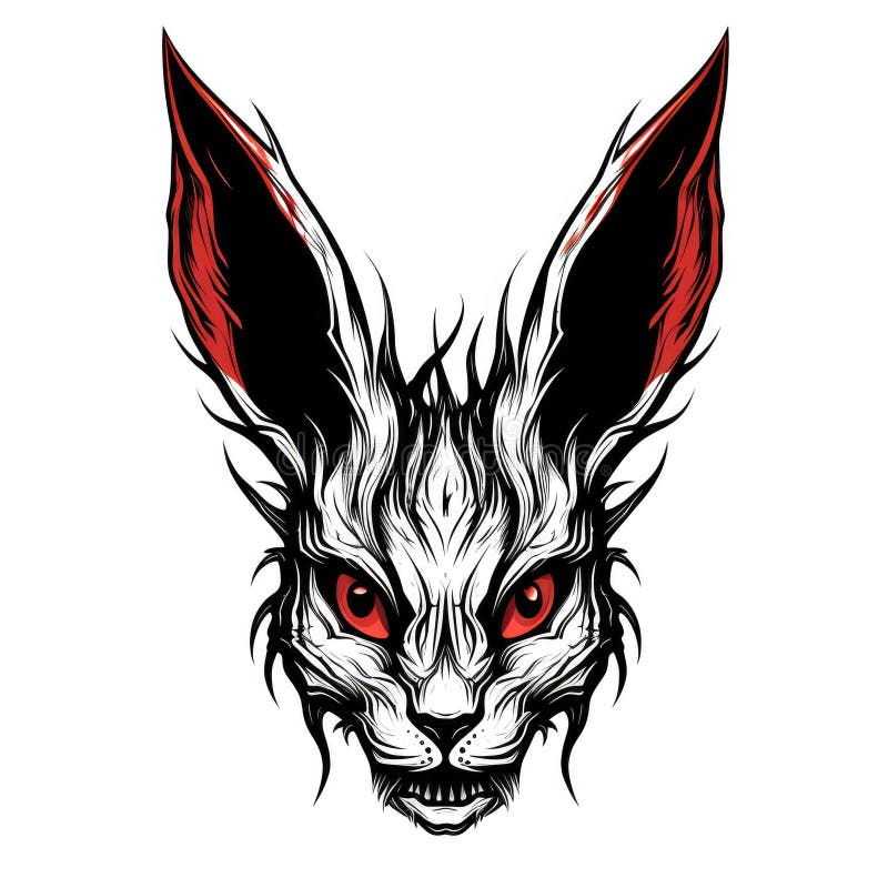 Evil Rabbit. Portrait of a Rabbit Devil Stock Illustration ...