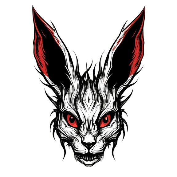 Evil Rabbit. Portrait of a Rabbit Devil Stock Illustration ...