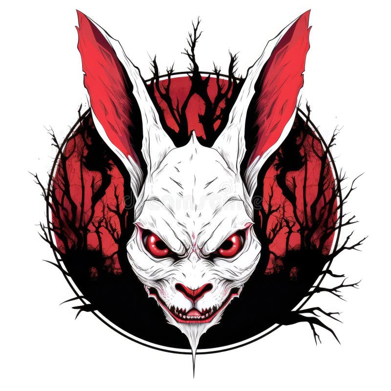 Evil Rabbit. Portrait of a Rabbit Devil Stock Illustration ...