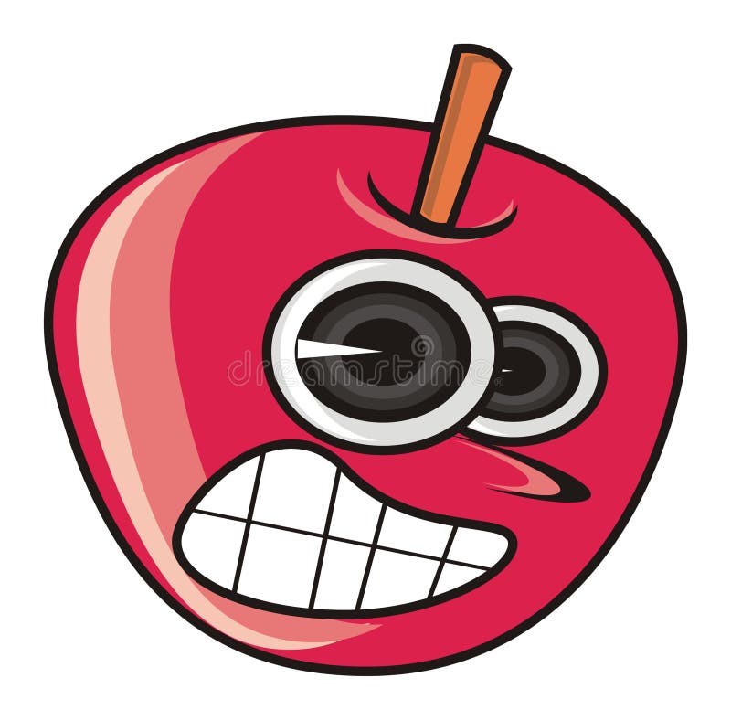 Evil with apple stock illustration. Illustration of halloween - 23607866