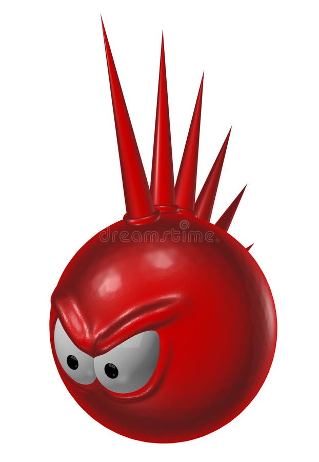 Evil red punk smiley stock illustration. Illustration of aggressive ...