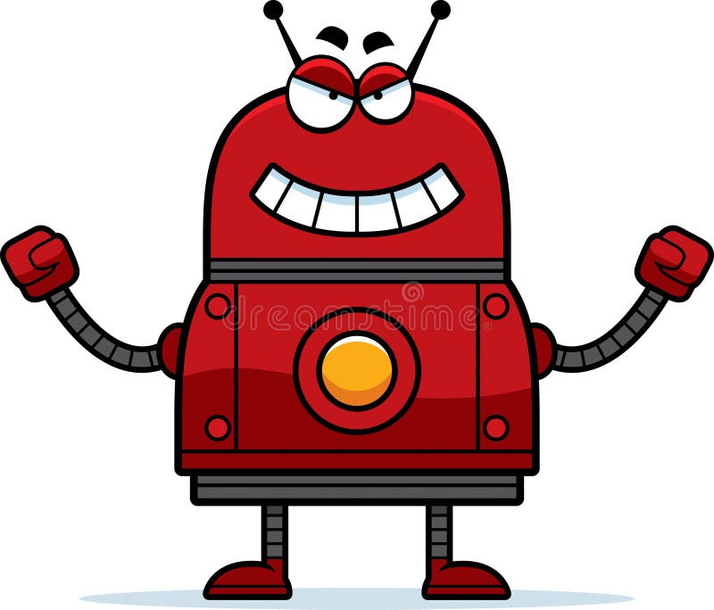Evil Red Robot stock vector. Illustration of sinister - 47170578