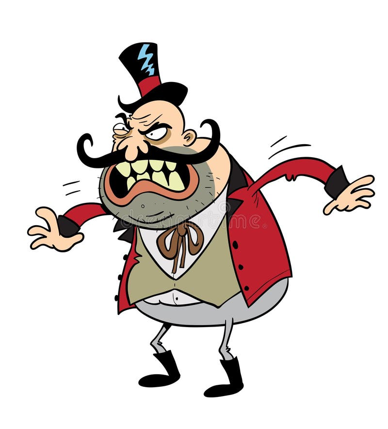 Evil Ring Master with Moustache and Top Hat Stock Vector - Illustration ...