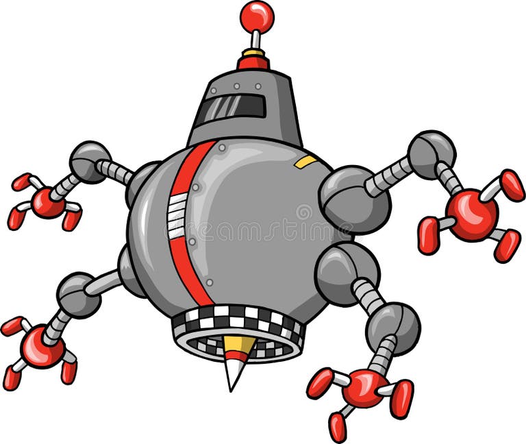 Evil Robot Vector stock vector. Illustration of metal - 9891064