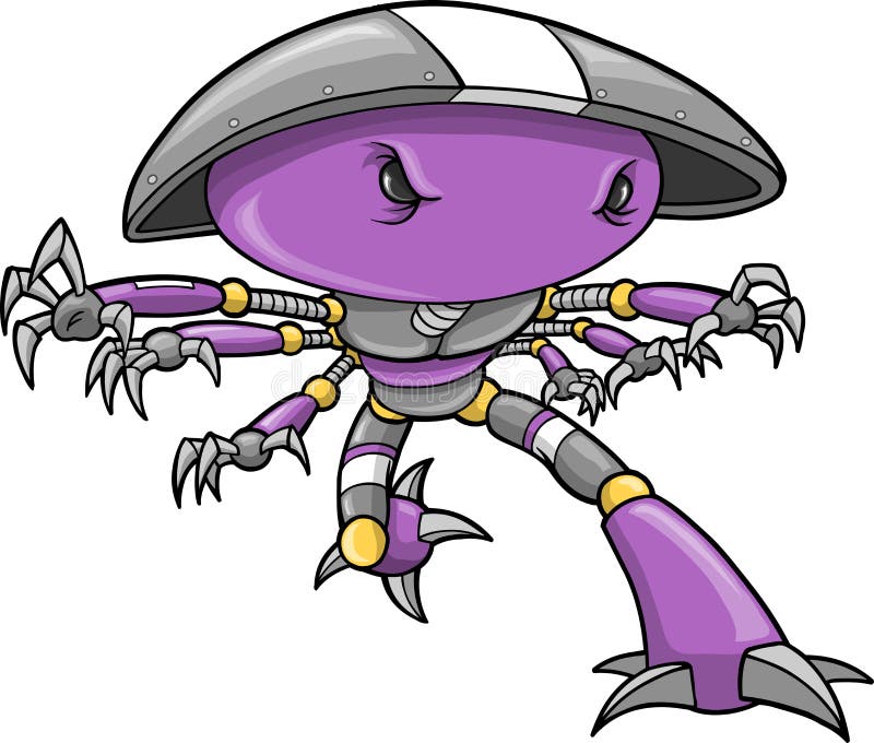Evil Robot Vector stock vector. Illustration of metal - 9906856