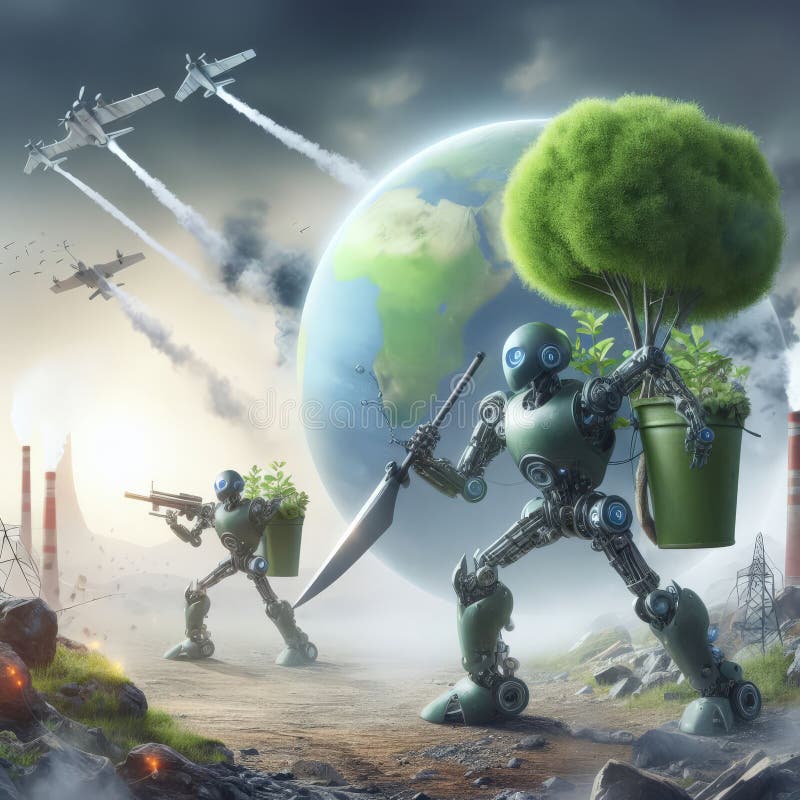 Evil Robots are Not Happy with the Pollution of the Planet and Clean ...