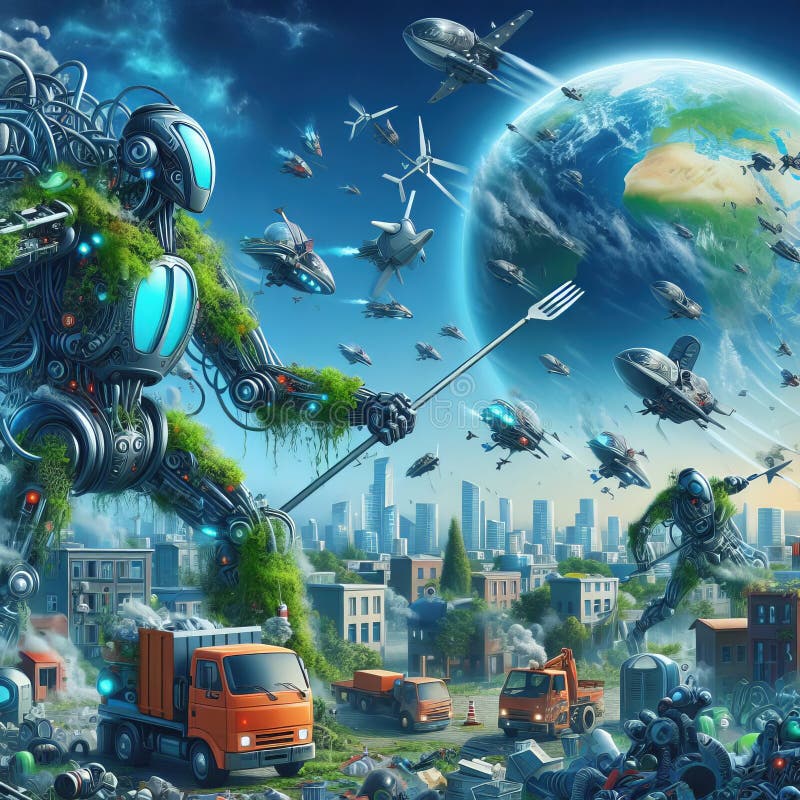 Evil Robots are Not Happy with the Pollution of the Planet and Clean ...