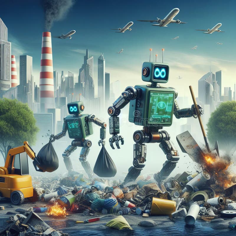 Evil Robots are Not Happy with the Pollution of the Planet and Clean ...