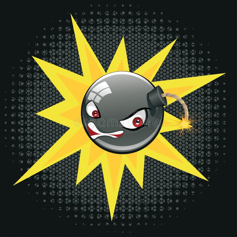Evil Round Bomb stock vector. Illustration of emotions - 86353646