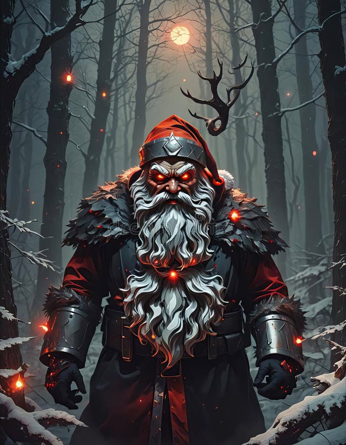 Evil Scary Ominous Santa Clause, Retro, Artwork Stock Illustration ...