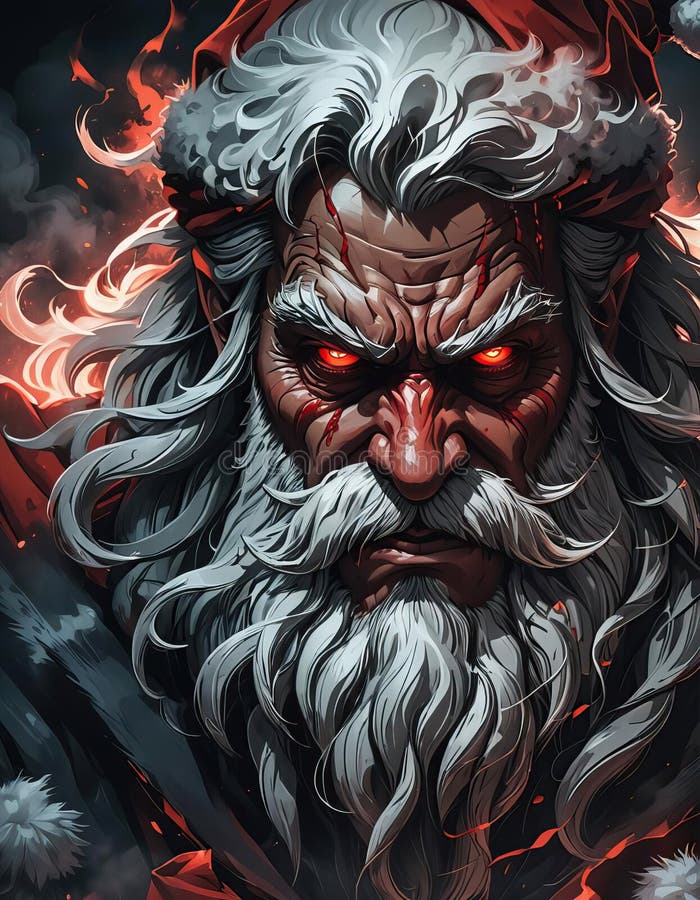 Evil Scary Ominous Santa Clause, Retro, Artwork Stock Illustration ...