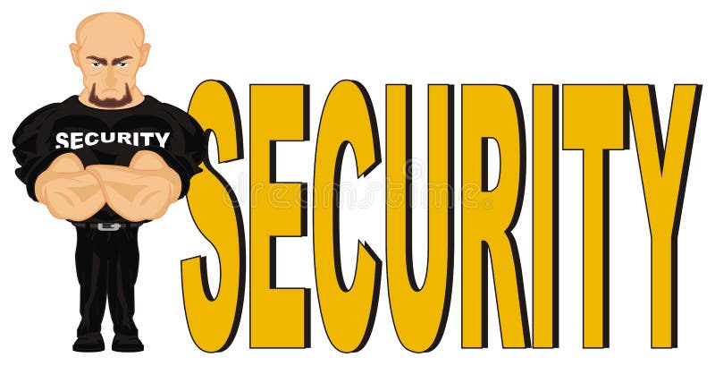 Security and large word stock illustration. Illustration of work ...