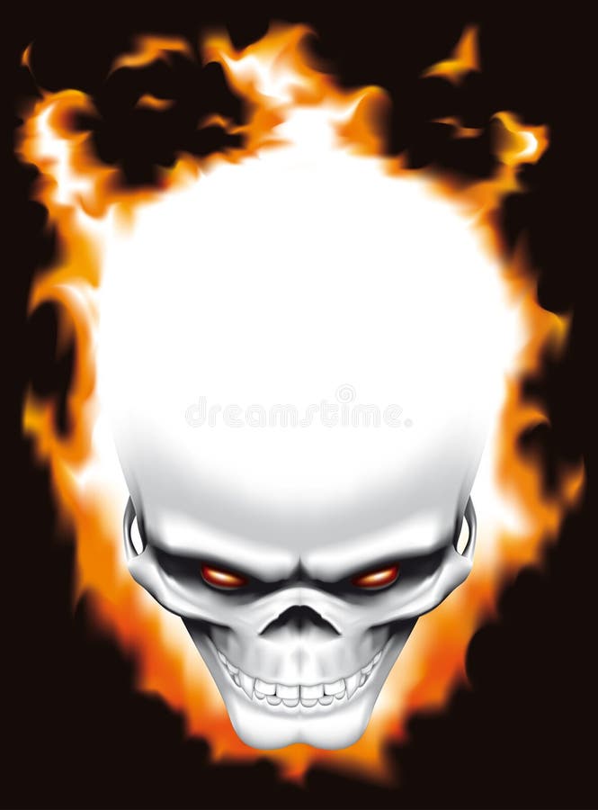 Evil skull on fire stock vector. Illustration of death - 20641030