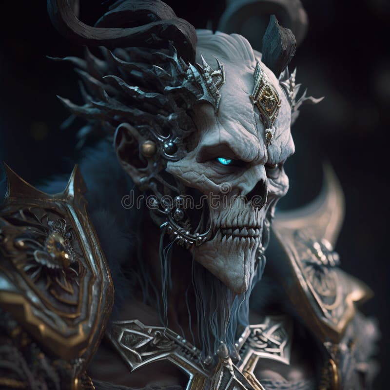 Evil Skull King with Horns, Generative AI Stock Illustration ...