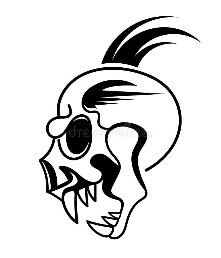Evil Skull Side View Vector Illustration on Background Stock Vector ...