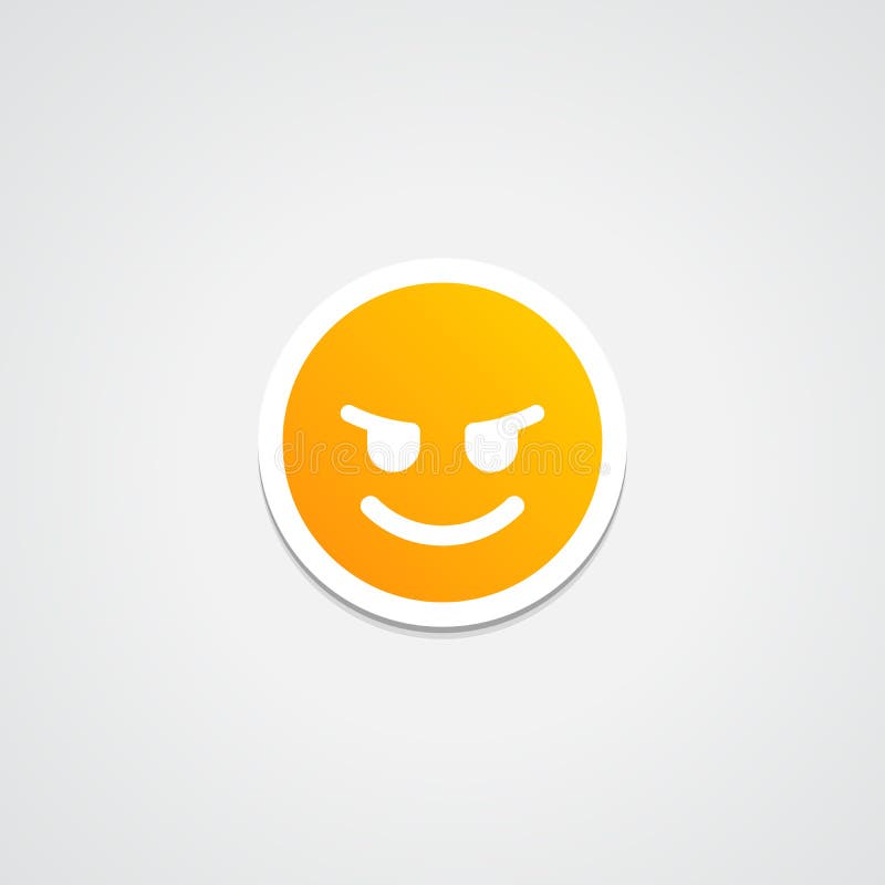 Evil Smile Emoji Sticker stock illustration. Illustration of sticker ...