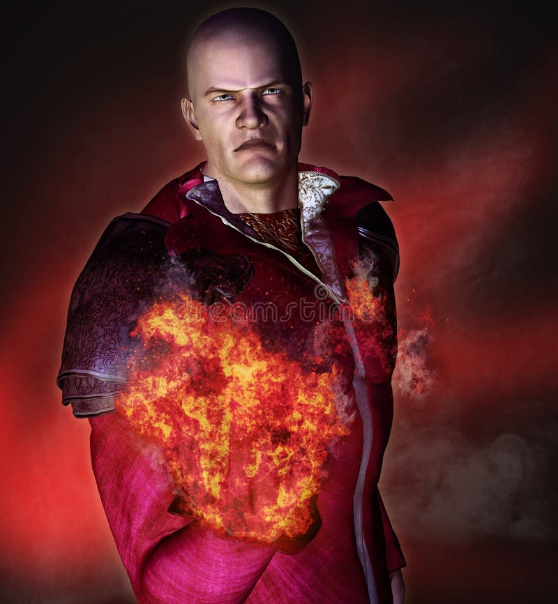 Sorcerer Consulting a Magic Orb Stock Illustration - Illustration of ...