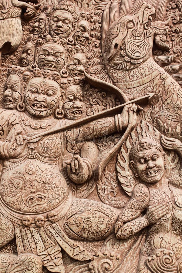A Evil Spirit Wall Scrupture Stock Image - Image of legend, craving ...