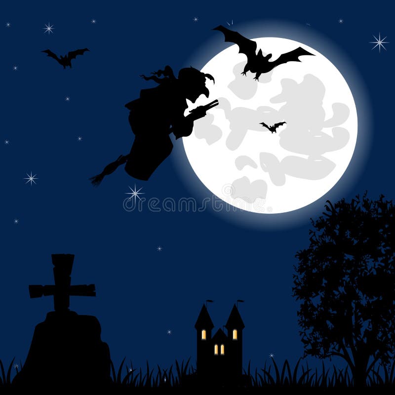 Evil Spirits Power in Night on Halloween Stock Vector - Illustration of ...