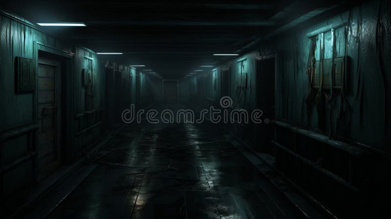 Evil Suspicion: a Hyper-detailed Rendering of a Dark Emerald Corridor ...