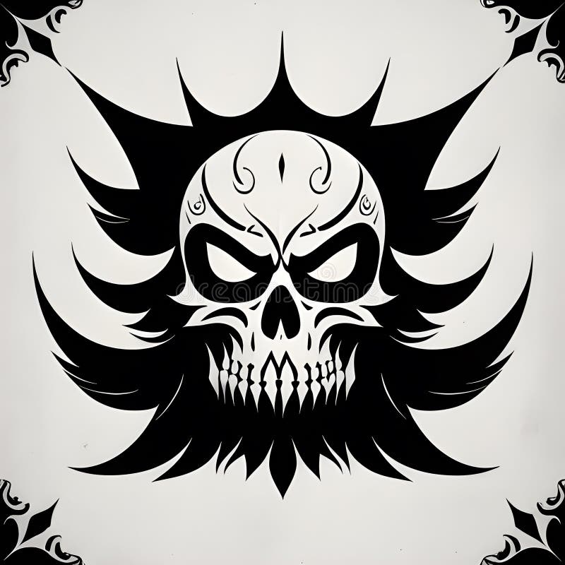 Evil, Tattoo Drawing on Concrete Wall with Colorful Chalk Effect Stock ...