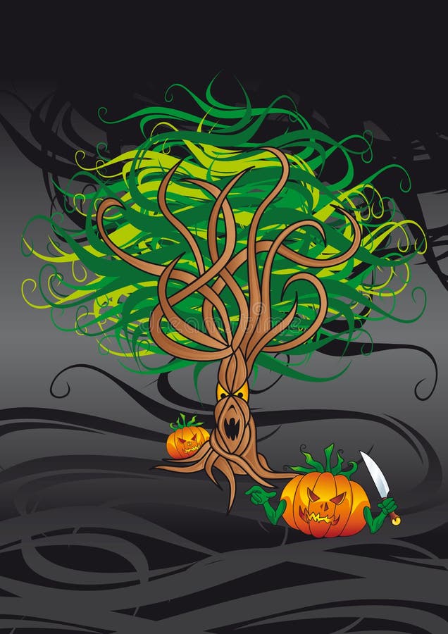 A Monstrous Tree of Darkness, a Graphic Design Stock Vector ...