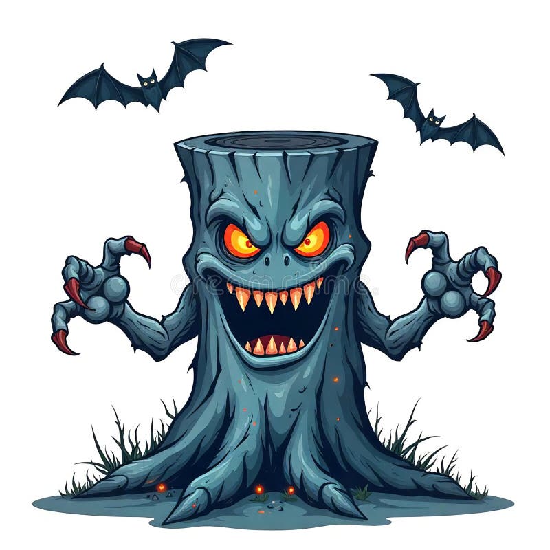 Evil Tree Monster Halloween Illustration Stock Illustration ...