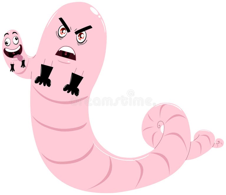 Evil Two Headed Worm with Gloves Stock Vector - Illustration of animals ...