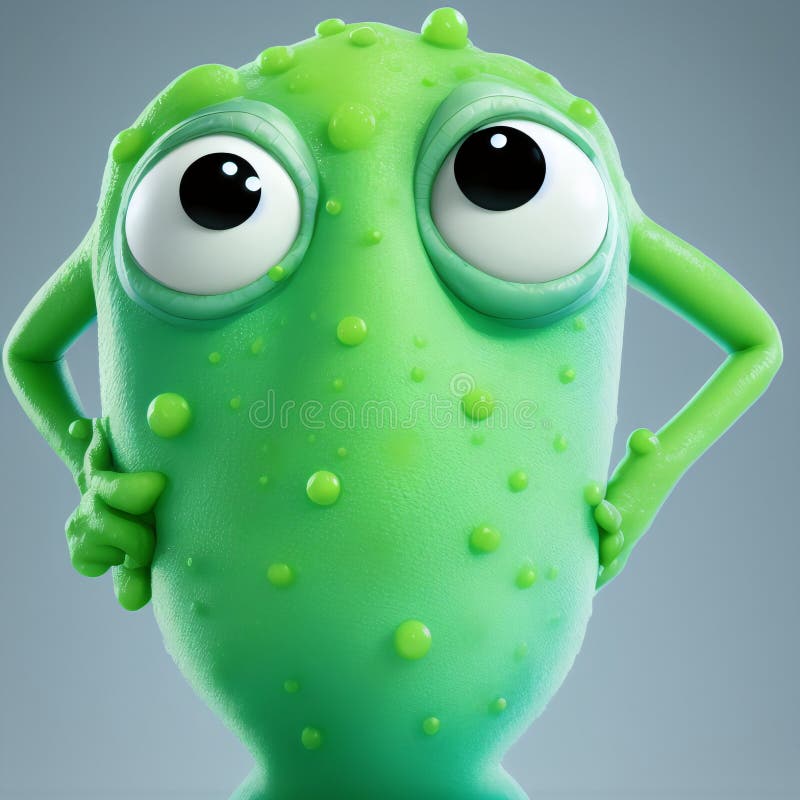 An Evil Virus Character with a Comical Expression Stock Illustration ...