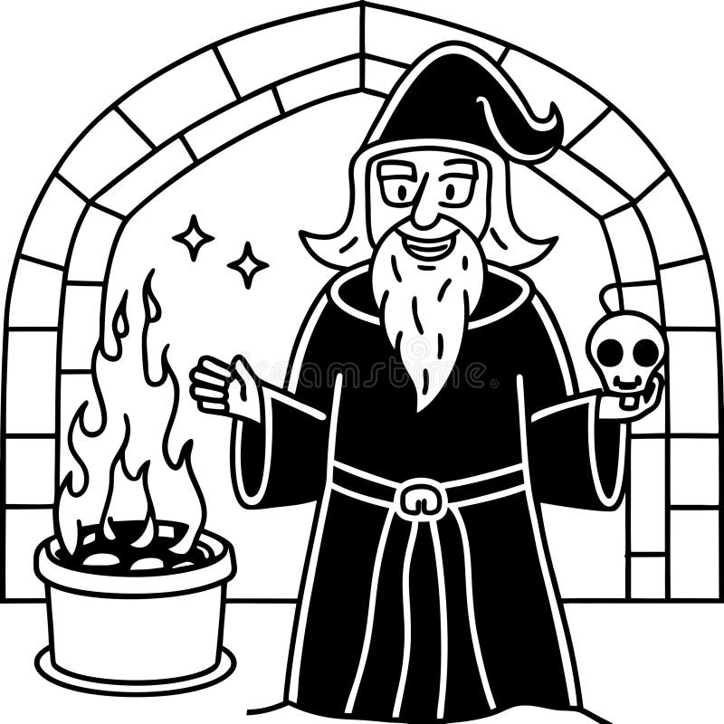 Evil Wizard or Alchemist Making the Witchcraft in a Dark and Scary ...