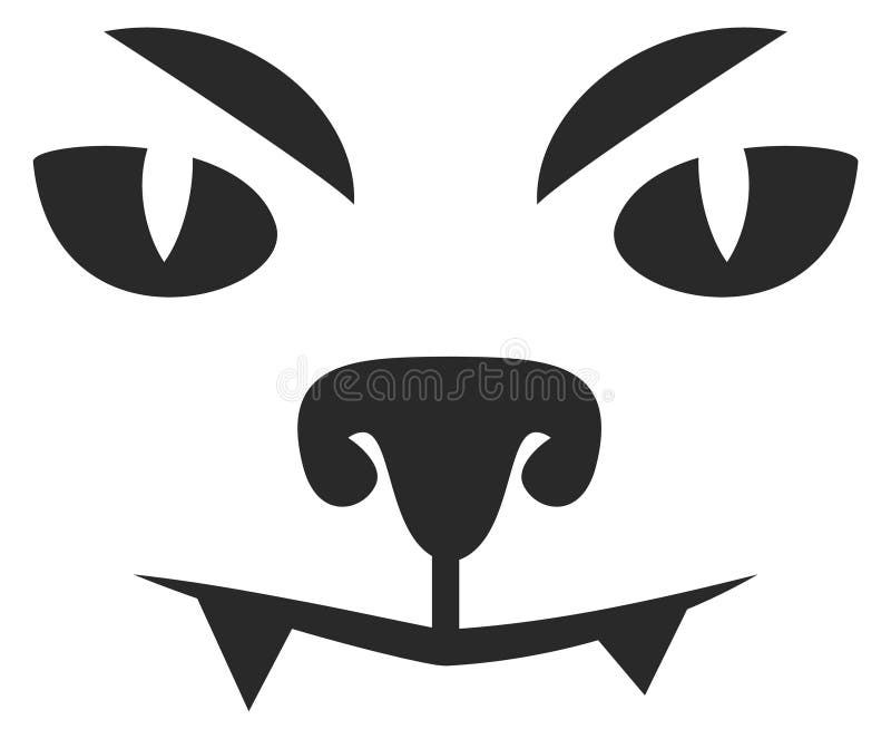Evil Wolf Face Stencil. Haloween Horror Template Stock Photo ...