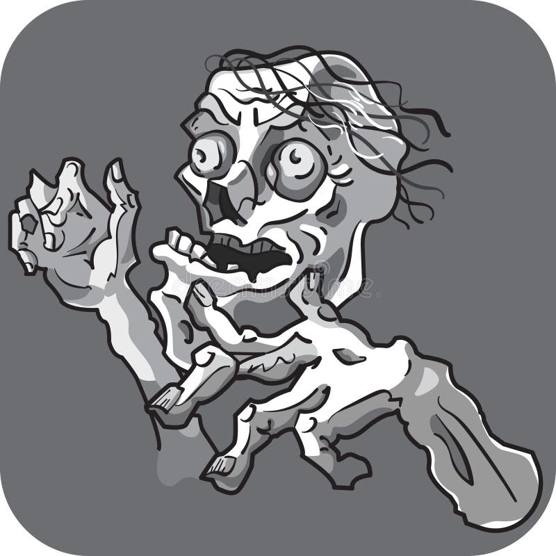 Evil Zombie Monster Eating Arm Stock Illustration - Illustration of ...