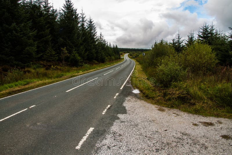 The Evo Triangle, Roads in Wales, the B4501. Stock Image - Image of ...