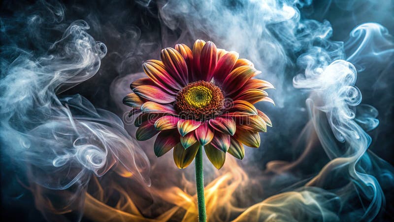 A Withered Flower Consumed by Toxic Smoke a Visual Representation of ...