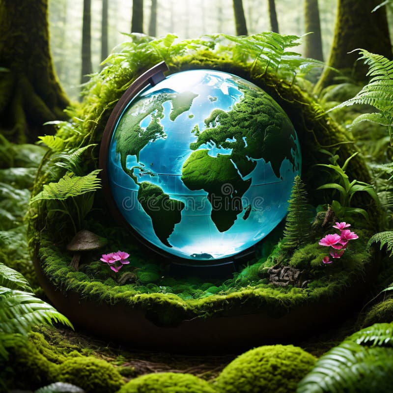 Earth in Harmony: a Symbol of Environmental Stewardship Stock ...