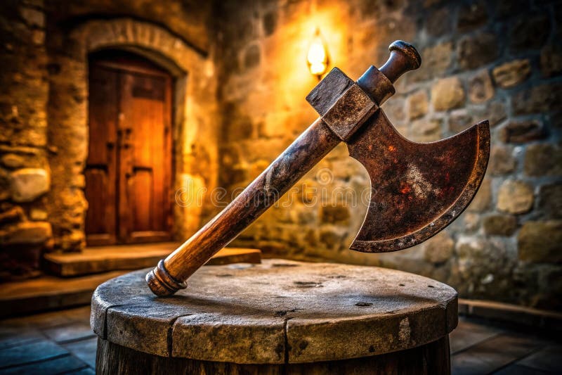 A Majestic Rusty Battle Axe a Testament To Medieval Combat and ...